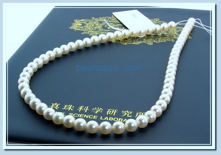 AAAA Certified Hanadama Japanese Akoya Cultured Pearl 18in Necklace